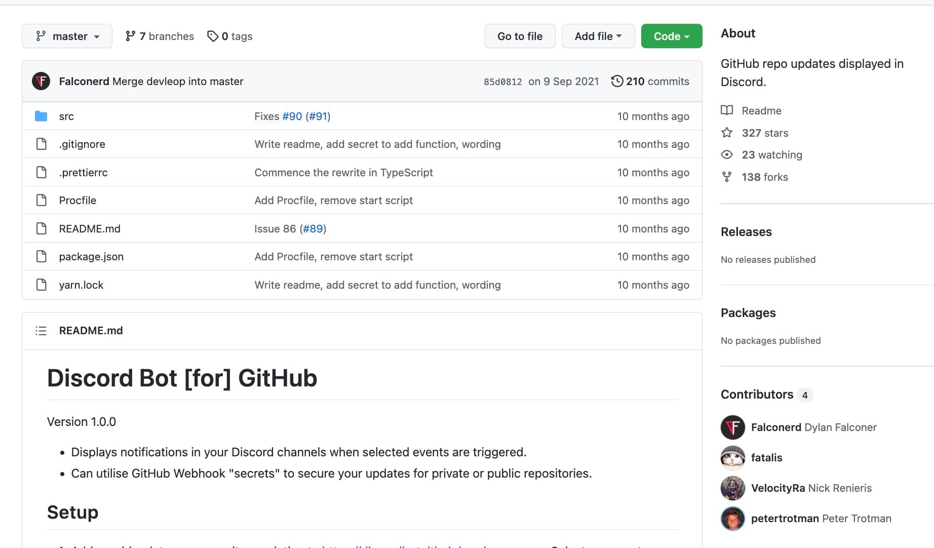 Top 4 Discord GitHub bot for pull requests